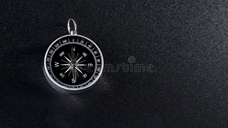 Compass on Black Background, Compass Stock Image - Image of travel ...