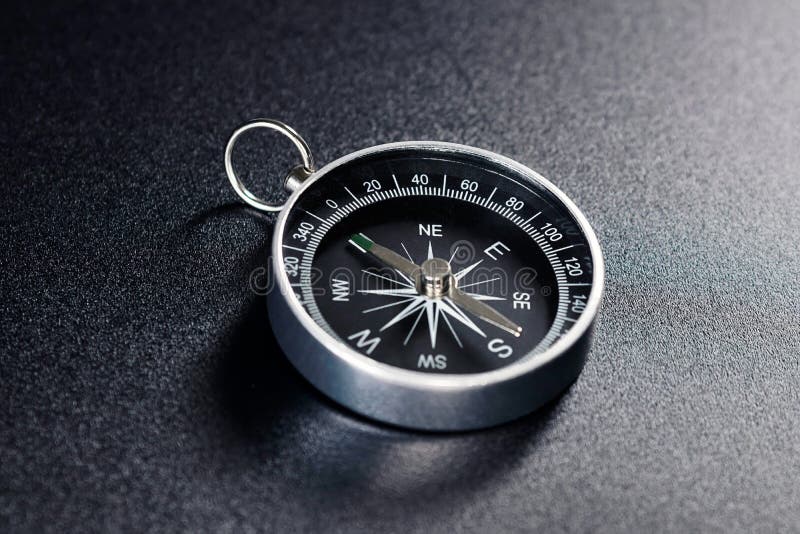 Compass on Black Background, Compass Stock Image - Image of discovery ...