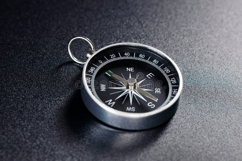 Compass on Black Background, Compass Stock Image - Image of navigate ...