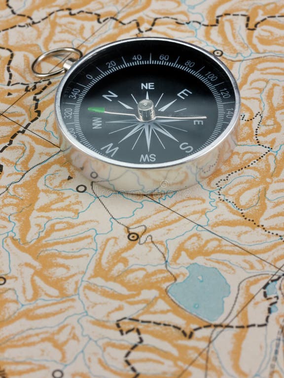 Compass on Blank Map Copy Space Stock Photo - Image of male, atlas ...