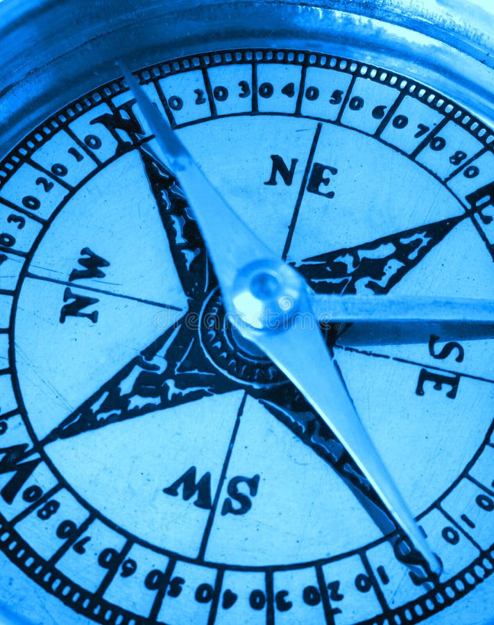 Compass in blue stock image. Image of monochrome, compass - 2216739