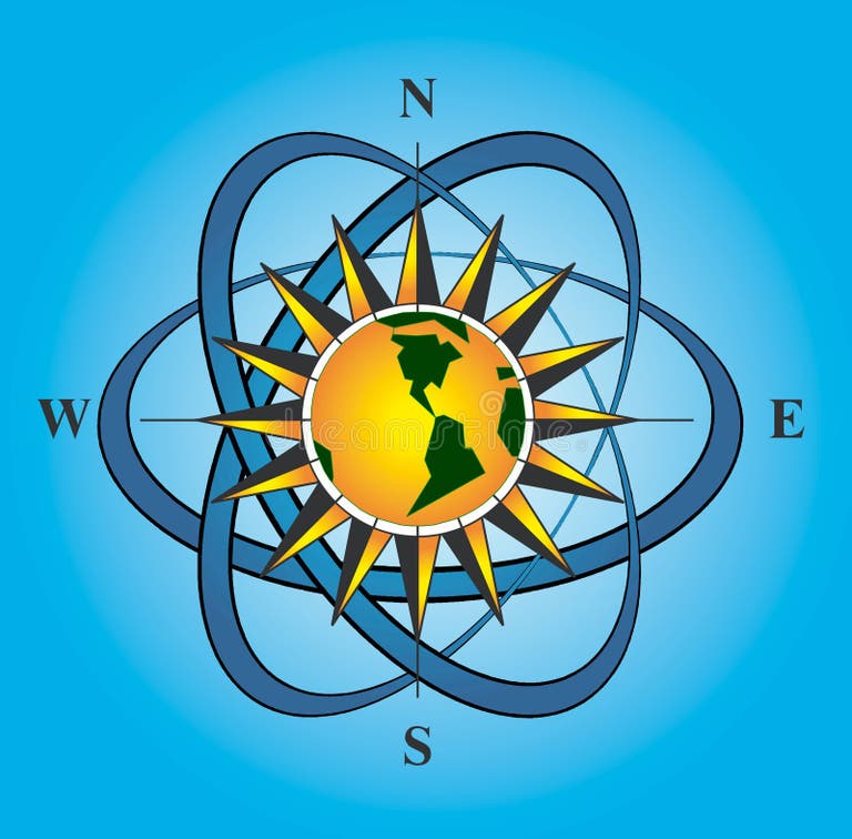 Compass Blue Map Planet Stock Illustrations – 1,031 Compass Blue Map ...