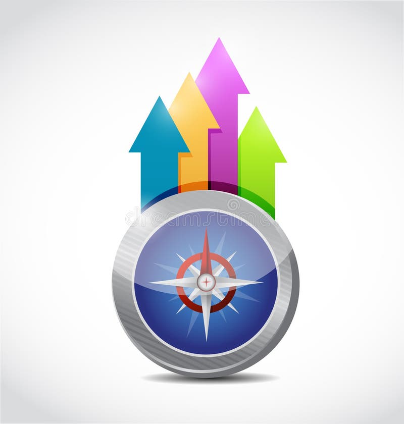 Compass and Business Arrows Illustration Design Stock Illustration ...