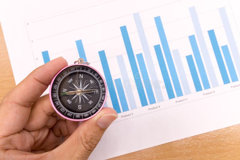 Compass and Business Graphs, Stock Image - Image of instrument, concept ...