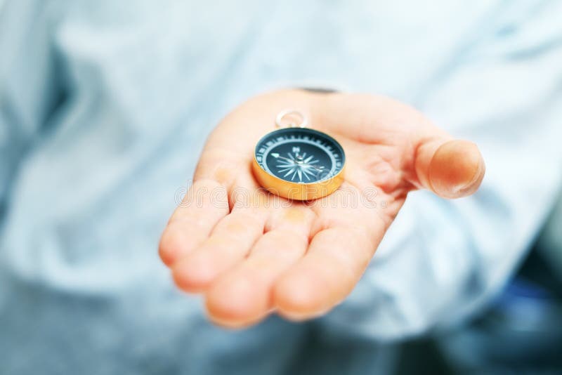 Compass in Businessman Hand Stock Image - Image of direction, guidance ...