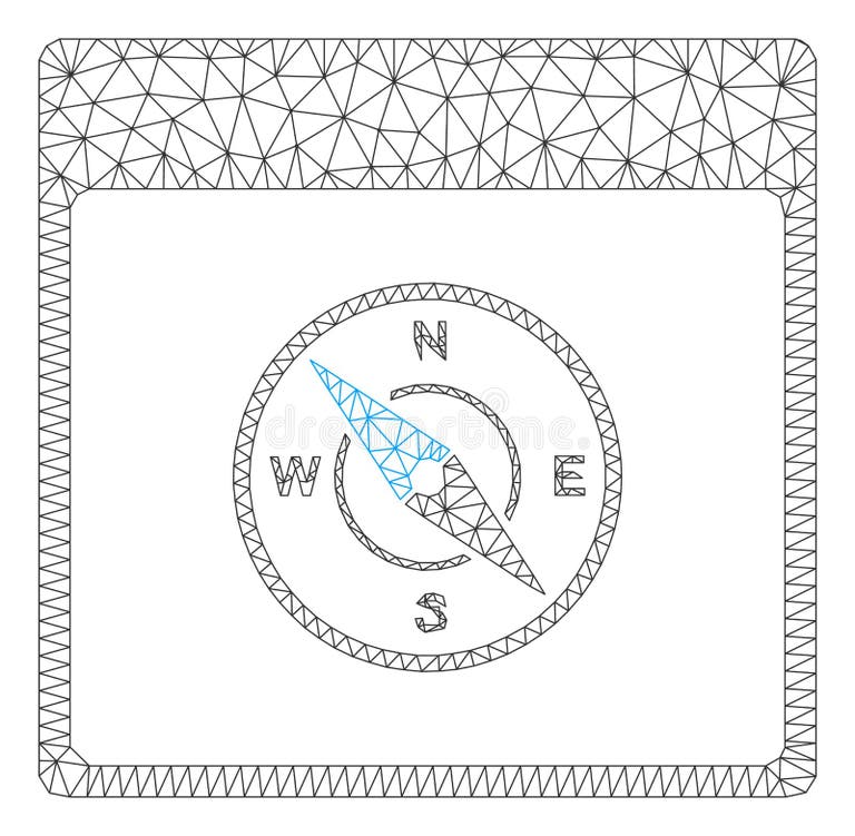 Compass Calendar Page Polygonal Frame Vector Mesh Illustration Stock ...