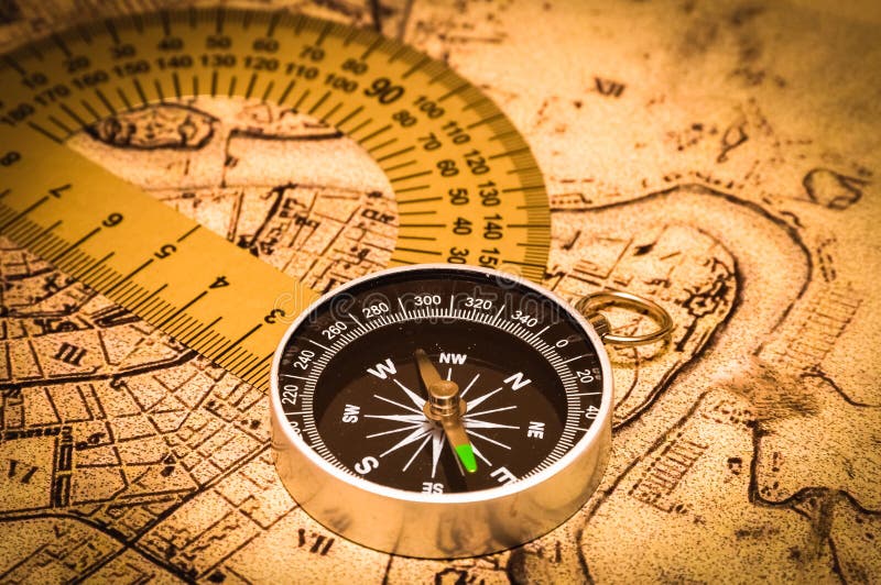 Compass on a card stock photo. Image of direction, design - 39483932