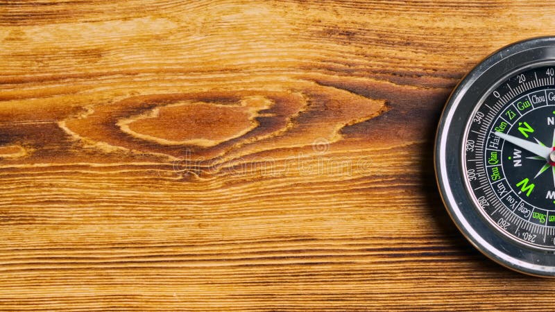 Detailed Demonstration of Using a Compass for Navigation on a Wooden ...