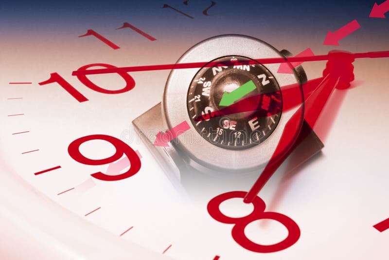 Compass and Clock stock image. Image of still, punctuality - 9444203