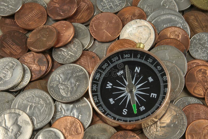 Money Superannuation Management Compass Stock Photo - Image of compass ...