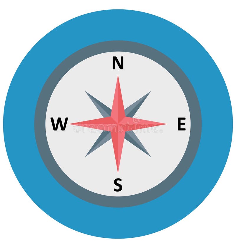 Compass Color Illustration Vector Icon Stock Vector - Illustration of ...