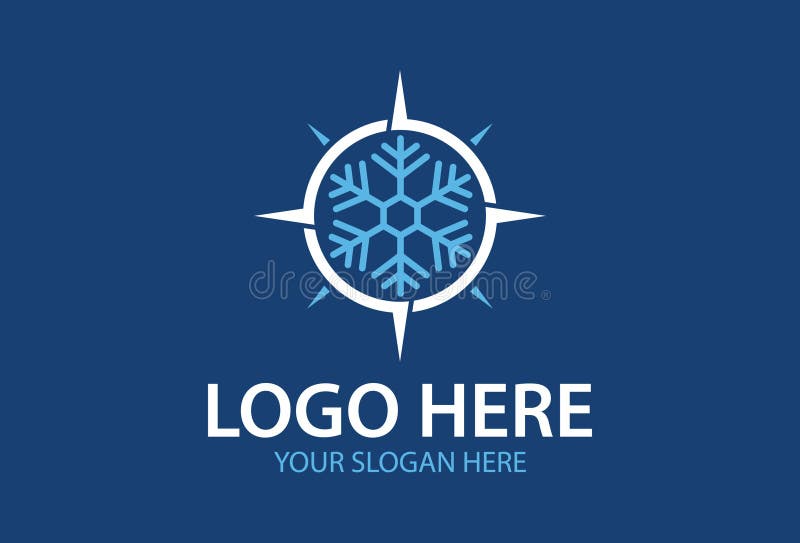 A Compass that is Combined with Elegant Looking Snowflakes Logo Design ...
