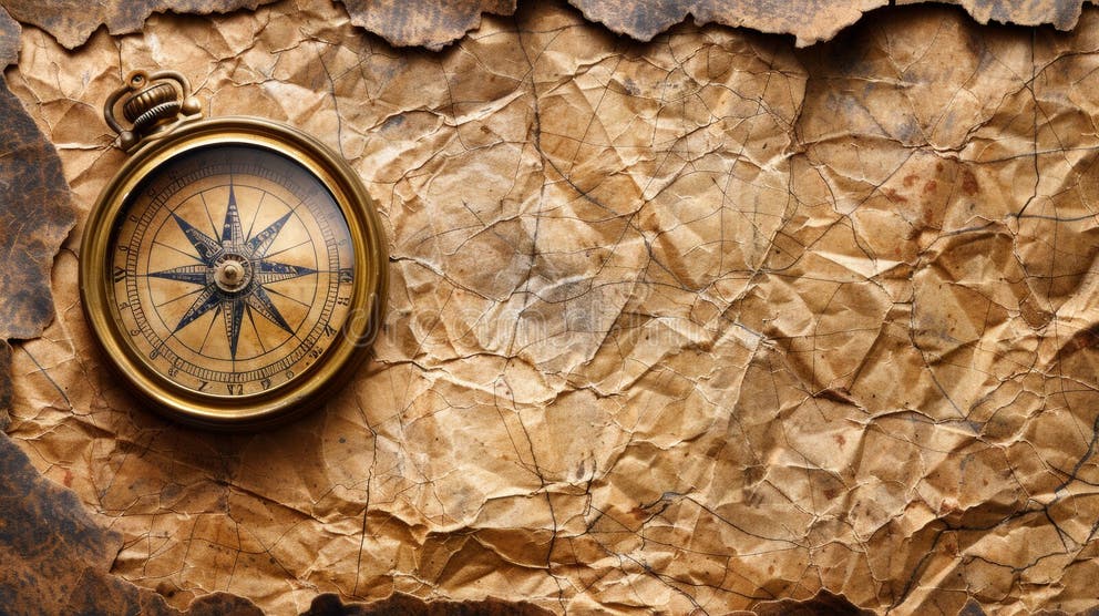 A compass is on stock image. Image of nautical, aged - 315852319