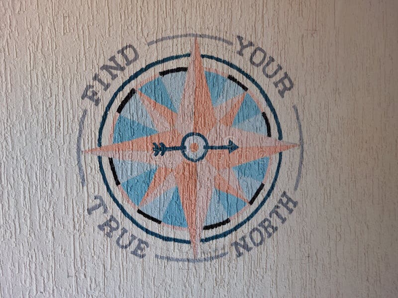 Compass Gps Concept Drawing Painting on White Textured Wall Stock Image ...