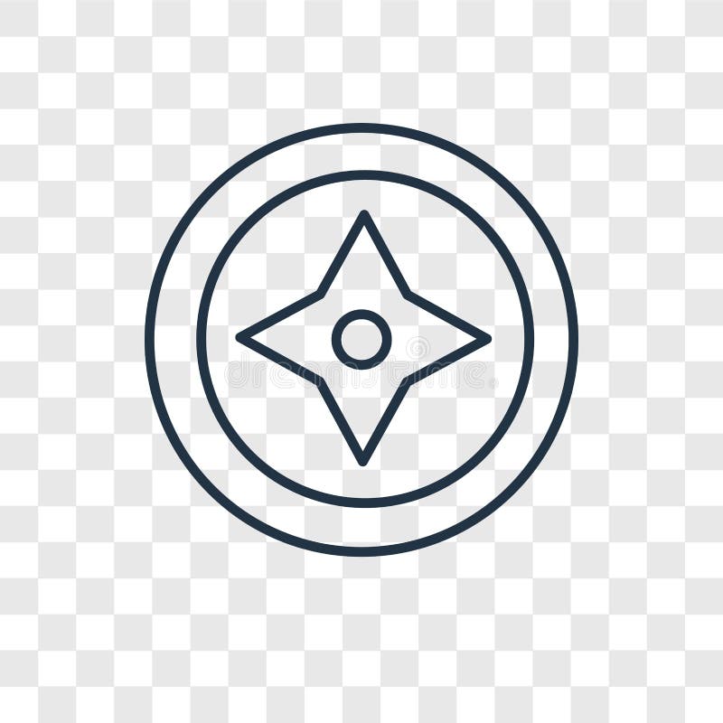 Compass Concept Vector Linear Icon Isolated on Transparent Background ...