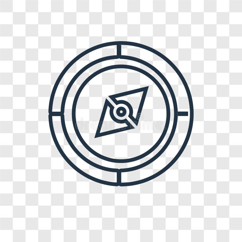 Compass Concept Vector Linear Icon Isolated on Transparent Background ...