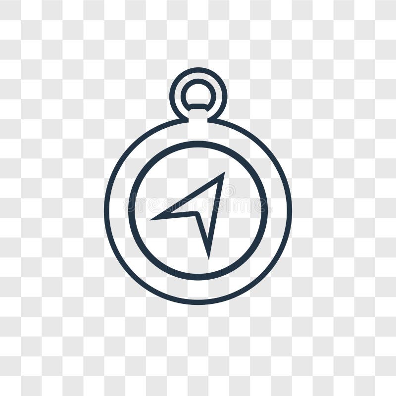 Compass Concept Vector Linear Icon Isolated on Transparent Background ...