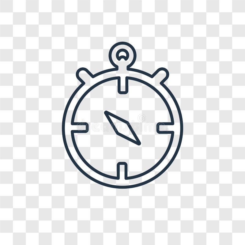 Compass Concept Vector Linear Icon Isolated on Transparent Background ...