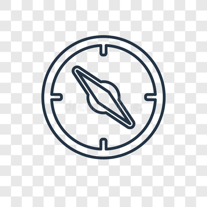 Compass Concept Vector Linear Icon Isolated on Transparent Background ...