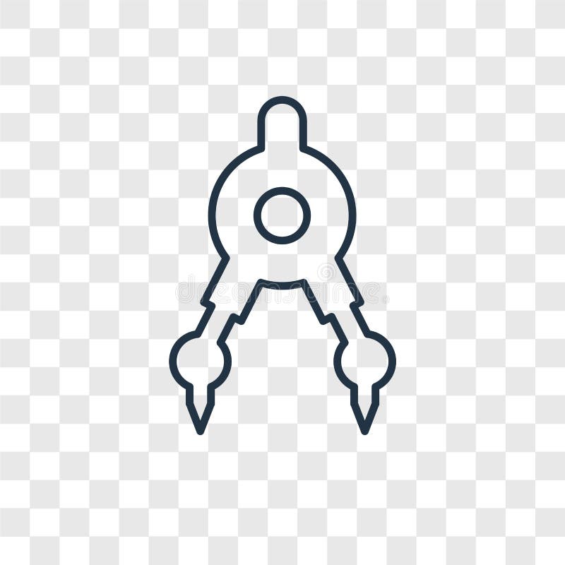 Compass Concept Vector Linear Icon Isolated on Transparent Background ...