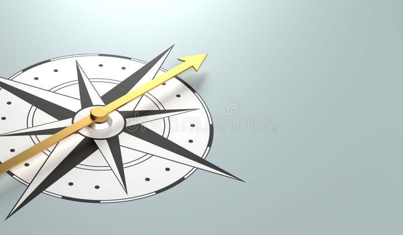 A Compass with Copy Space - 3d Rendering Stock Illustration ...