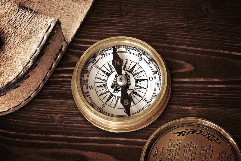 Compass Course Hiking New Old German Nosw North Stock Image - Image of ...