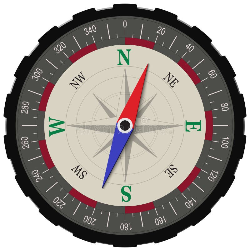 Compass in Dark Shades Isolated Stock Vector - Illustration of sign ...