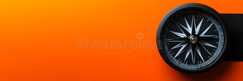 A Compass is Depicted in Close-up on an Orange Background, Representing ...