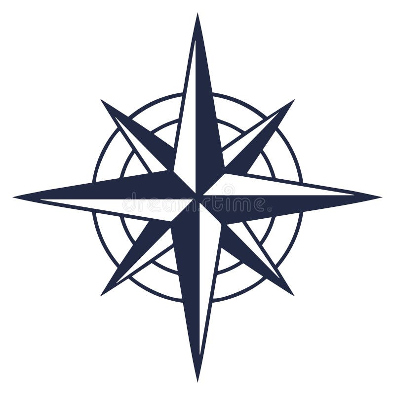 Compass Design with Eight Points Showing Direction Stock Vector ...