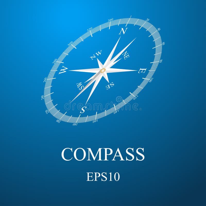 Compass Design, Used for Map Direction Navigation. Digital Concept ...
