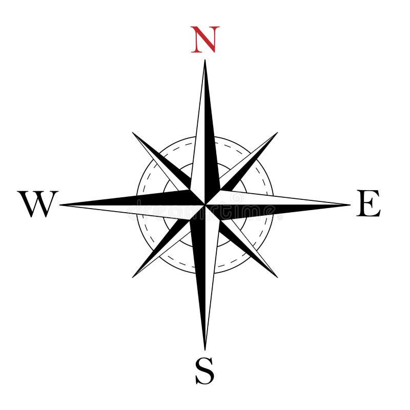 Compass Rose Simple Vector Illustration Stock Vector Illustration Of