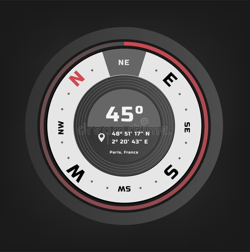 Compass Digital HUD Navigate Stock Vector - Illustration of graphic ...