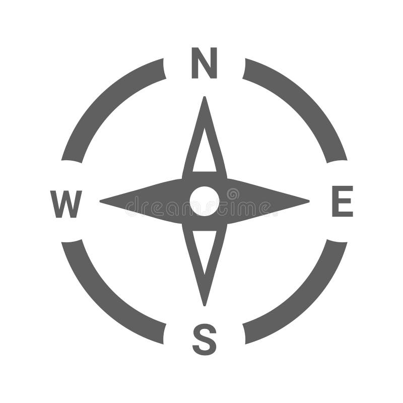 Compass and Direction Logo, Sign, Sticker Label, Compass Icon Stock ...