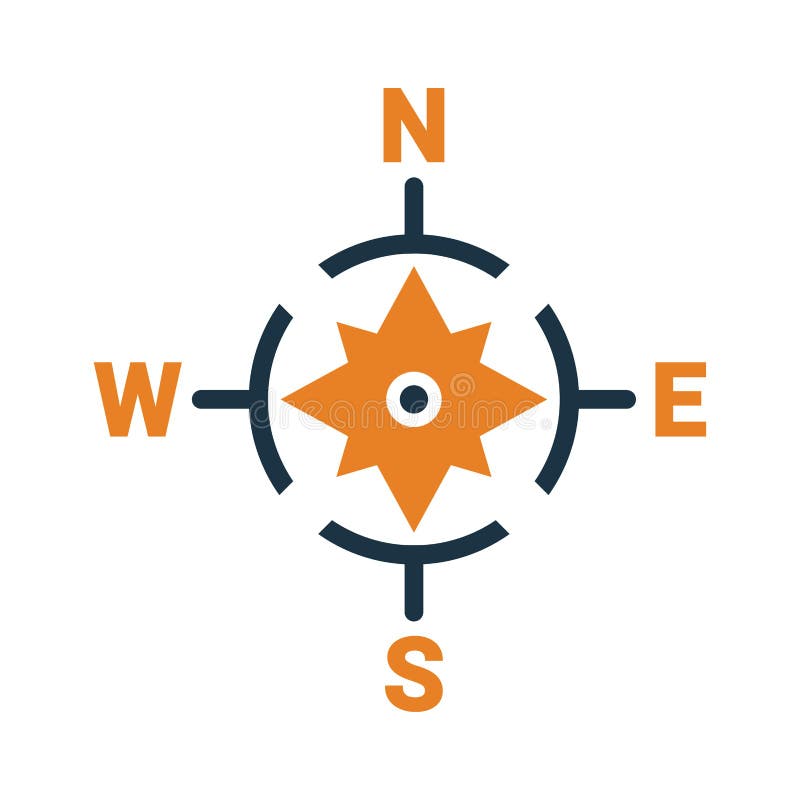 Compass and Direction Logo, Sign, Sticker Label, Compass Icon Stock ...