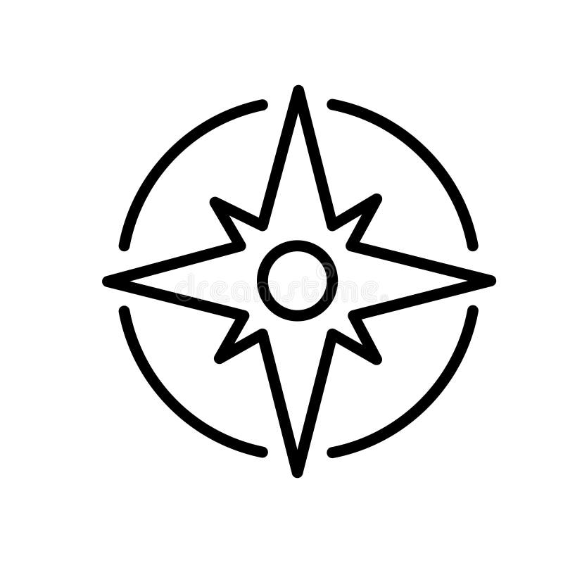 Compass Direction Location Navigation Sea Star Icon Stock Vector ...