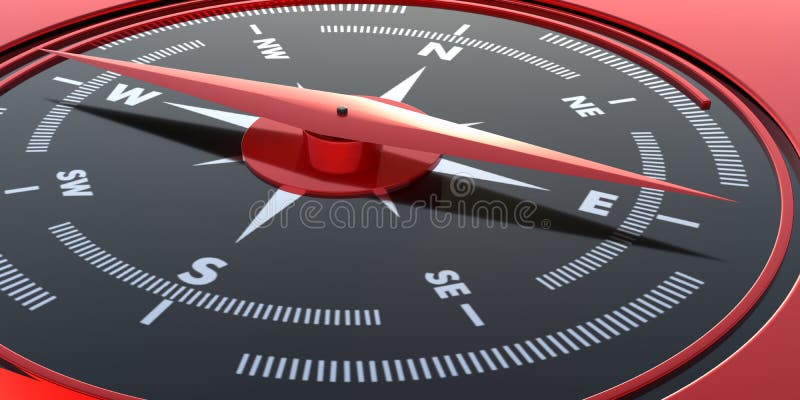 Compass Direction Orientation Guide for Navigation. 3d Illustration ...