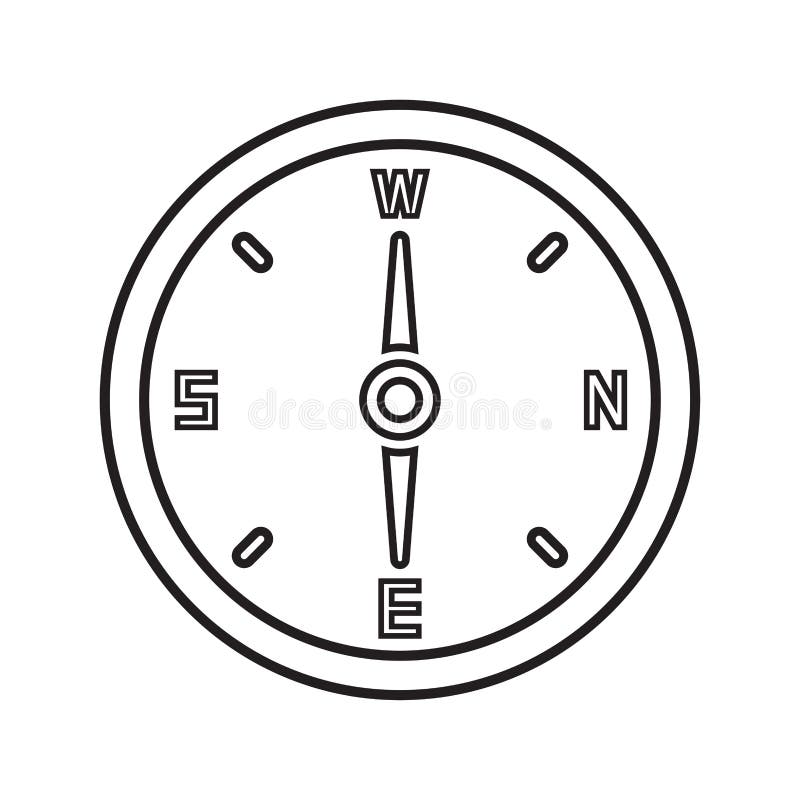 Compass, Direction Outline Icon. Line Art Vector Stock Illustration ...