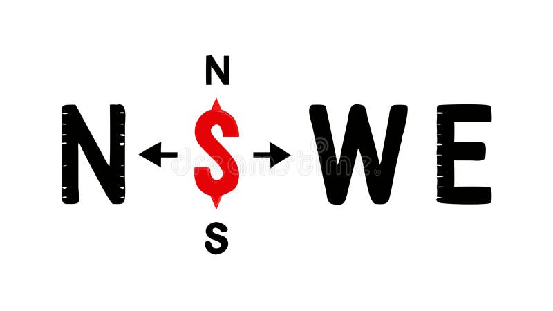 Compass Directions Flat Framed Icons Stock Vector - Illustration of ...