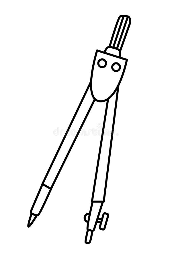 Compass or Divider Drawing Tool Hand Drawn Doodle Vector Illustration ...