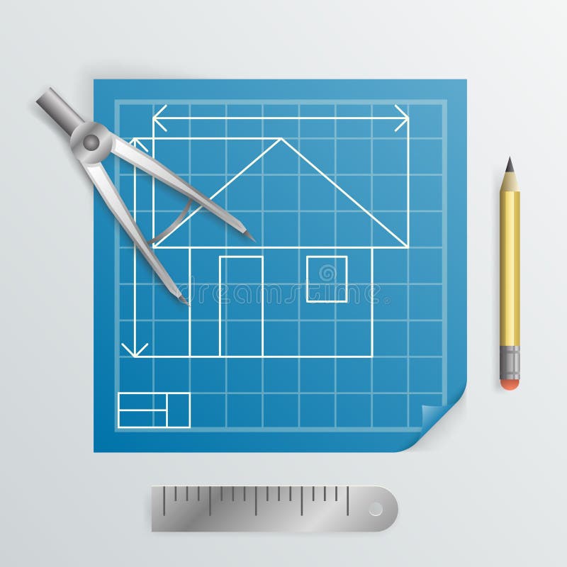 Compass Divider Engineering Planning Symbol Icon Blueprint Background ...