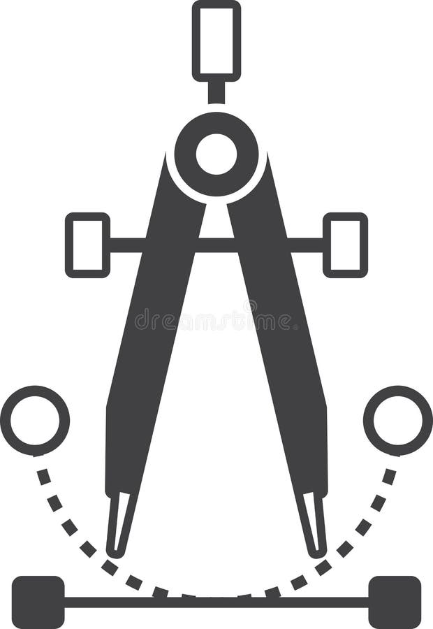 Compass Divider Illustration in Minimal Style Stock Vector ...
