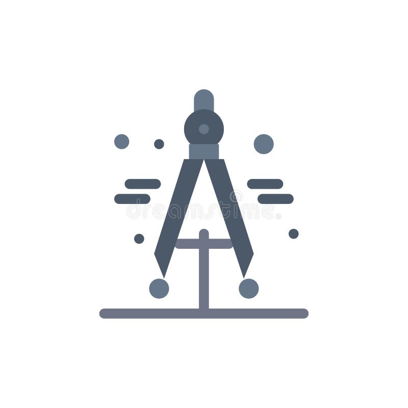 Compass, Divider, Science Flat Color Icon. Vector Icon Banner Template ...