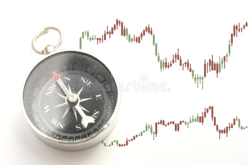 Compass Double Exposure with Forex Graph Stock Image - Image of factor ...