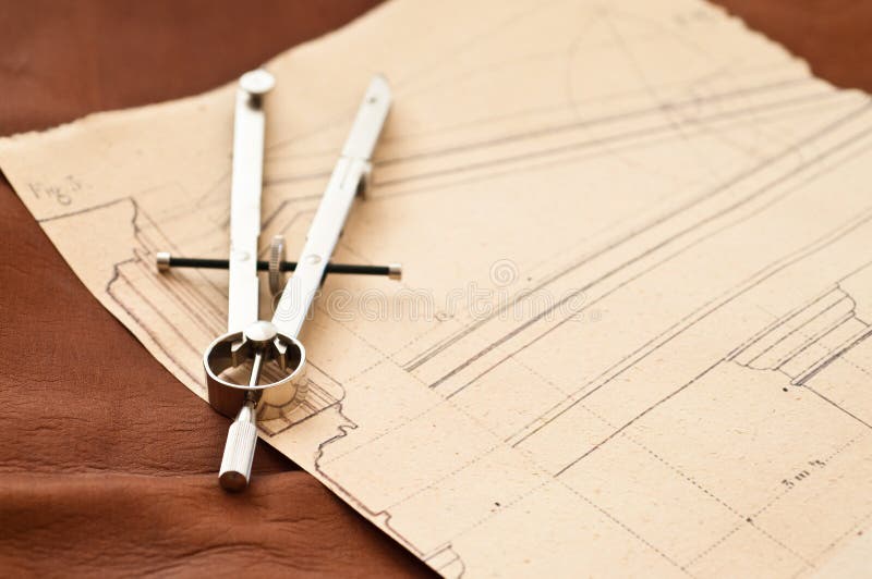 Compass and Drawing stock photo. Image of tool, focus - 25725548