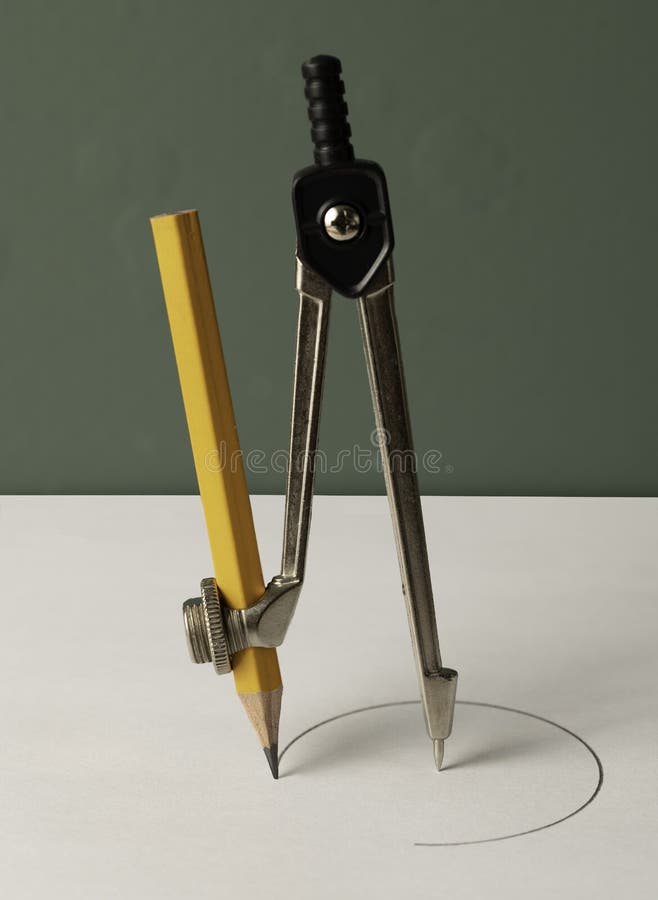 A Compass Drawing a Circle. Stock Photo - Image of education, compass ...