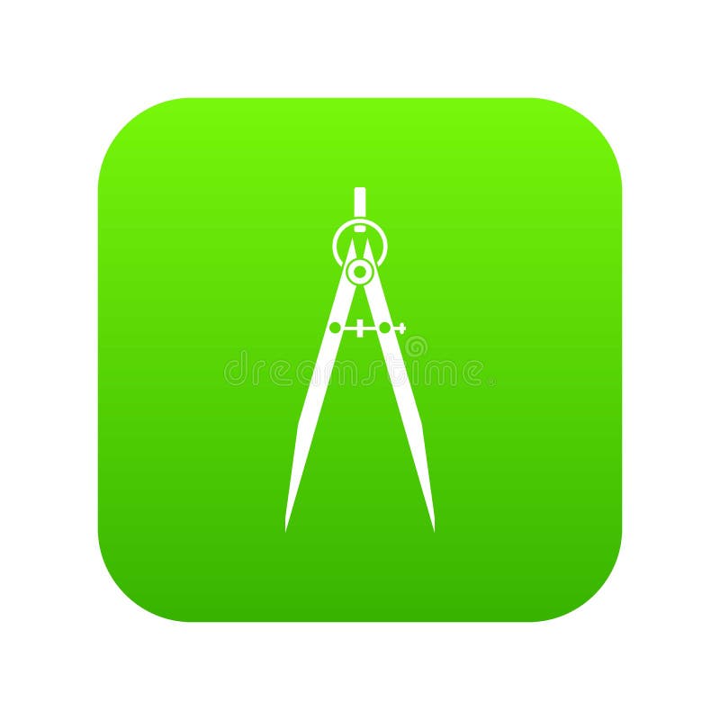 Compass for Drawing and Delineation Icon Digital Green Stock Vector ...