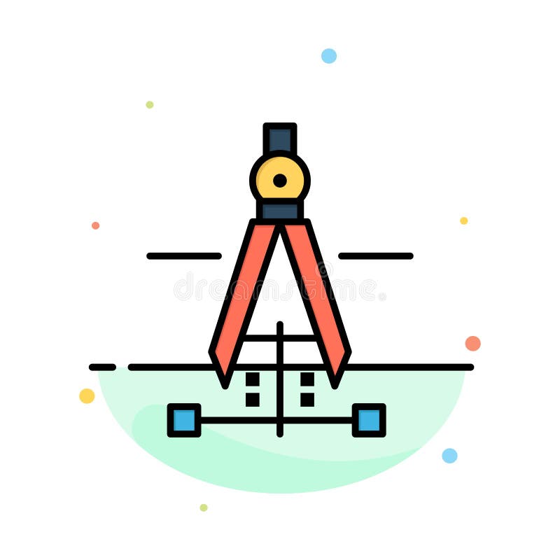 Compass, Drawing, Education, Engineering Abstract Flat Color Icon ...