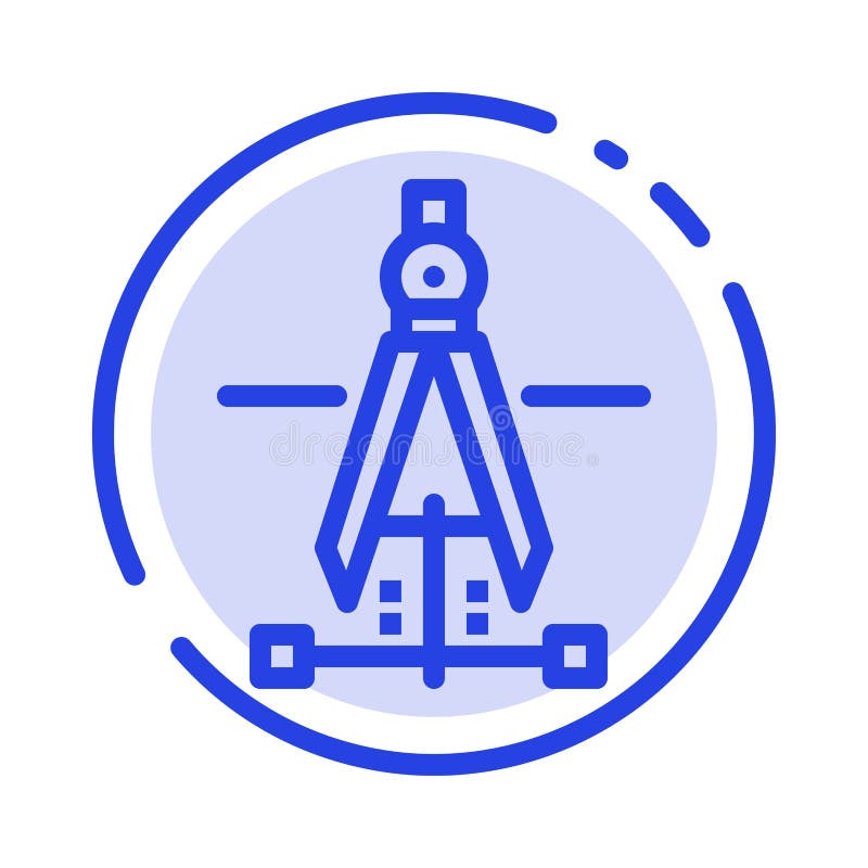 Compass, Drawing, Education, Engineering Blue Dotted Line Line Icon ...
