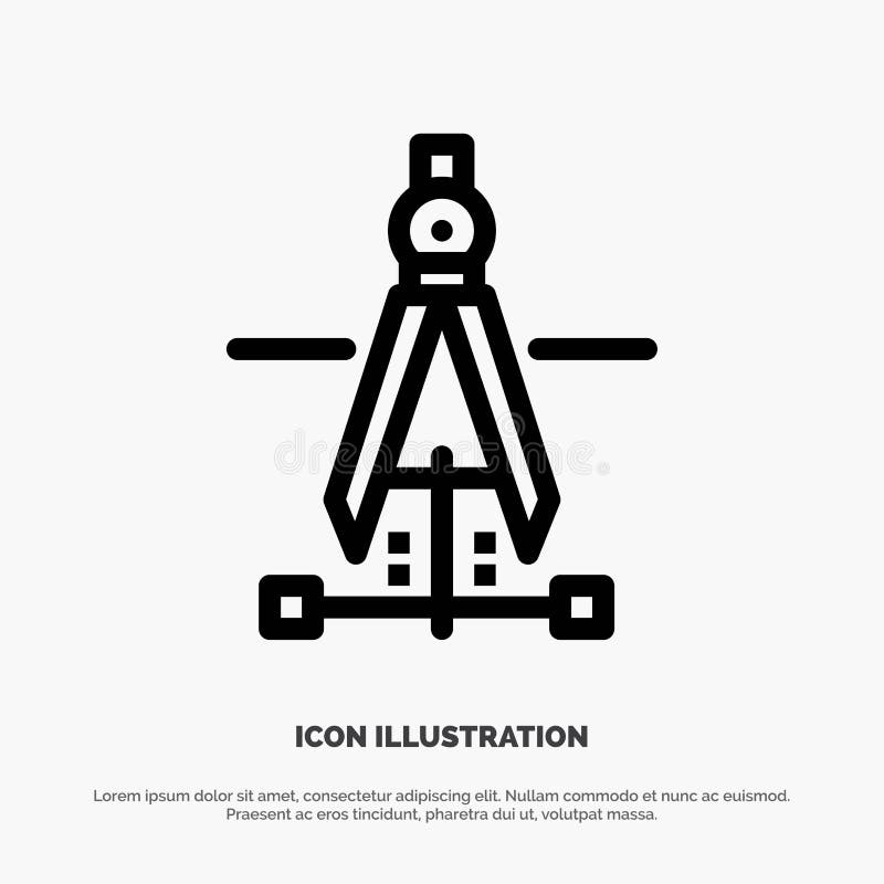 Compass, Drawing, Education, Engineering Vector Line Icon Stock Vector ...