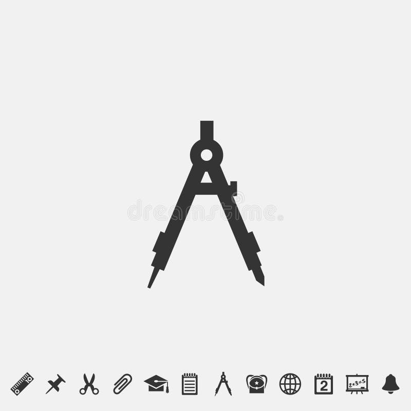 Compass Drawing Icon Illustration Symbol Eps 10 Grey Stock Illustration ...